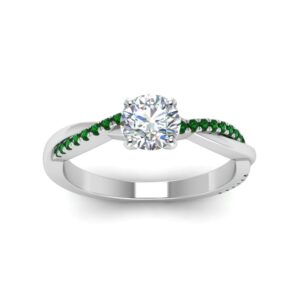 55carat choose your gemstone 925 sterling silver infinity twist diamond ring created emerald round shape green color side stone engagement rings in size 9 with pave setting