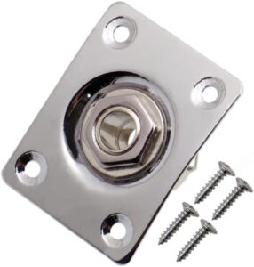 jd.moon square metal 1/4 output jack plate input jack socket for electric guitar bass (chrome)