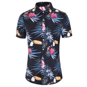 xznb men's hawaiian shirt short sleeves printed button down summer beach dress shirts turn-down collar t-shirt tops mens christmas shirts golf shirts ping golf shirts for men polo shirts for men