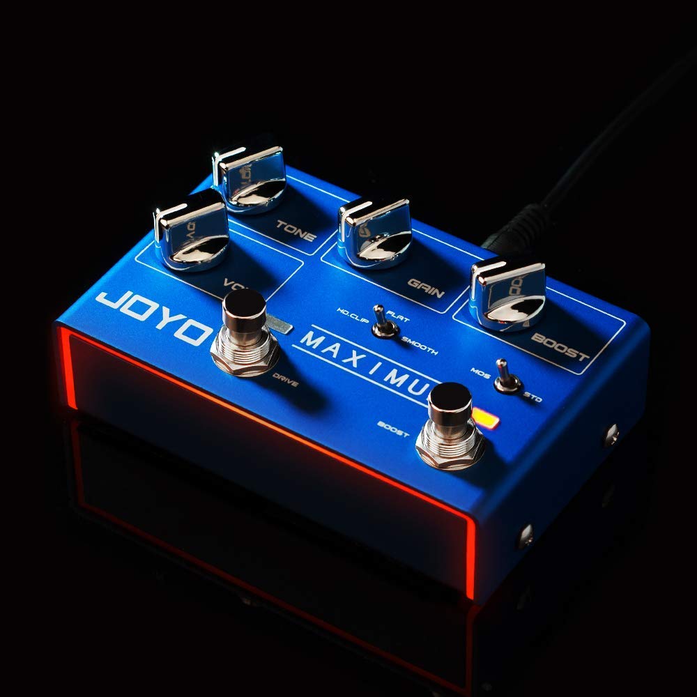 JOYO R-05 Maximum Overdrive Dual Channel Pedal Bundle with DC 9V Pedal Power Supply (800mA -1A) AC Adapter