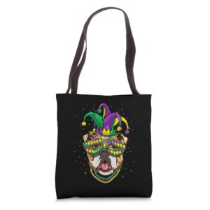 mardi gras english bulldog - mardi gras costume tote bag