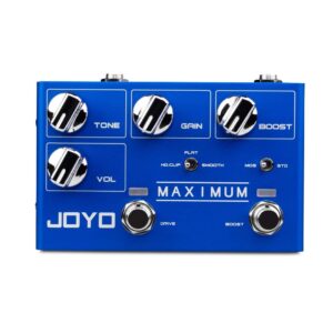 JOYO R-05 Maximum Overdrive Dual Channel Pedal Bundle with DC 9V Pedal Power Supply (800mA -1A) AC Adapter