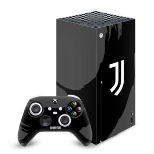 head case designs officially licensed juventus football club sweep stroke art vinyl sticker gaming skin decal cover compatible with xbox series x console and controller bundle