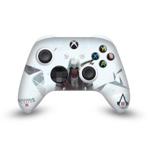 head case designs officially licensed assassin's creed connor iii graphics matte vinyl sticker gaming skin decal cover compatible with xbox series x/s controller