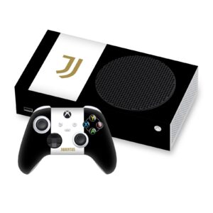 head case designs officially licensed juventus football club black stripes art vinyl sticker gaming skin decal cover compatible with xbox series s console and controller bundle