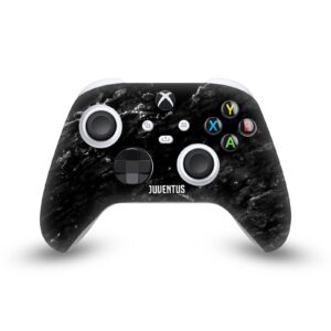 head case designs officially licensed juventus football club black marble art vinyl sticker gaming skin decal cover compatible with xbox series x/s controller