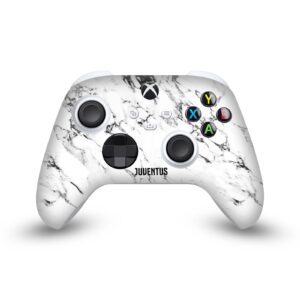 head case designs officially licensed juventus football club white marble art matte vinyl sticker gaming skin decal cover compatible with xbox series x/s controller