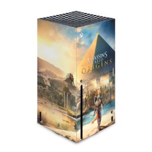 head case designs officially licensed assassin's creed key art bayek origins graphics vinyl sticker gaming skin decal cover compatible with xbox series x console