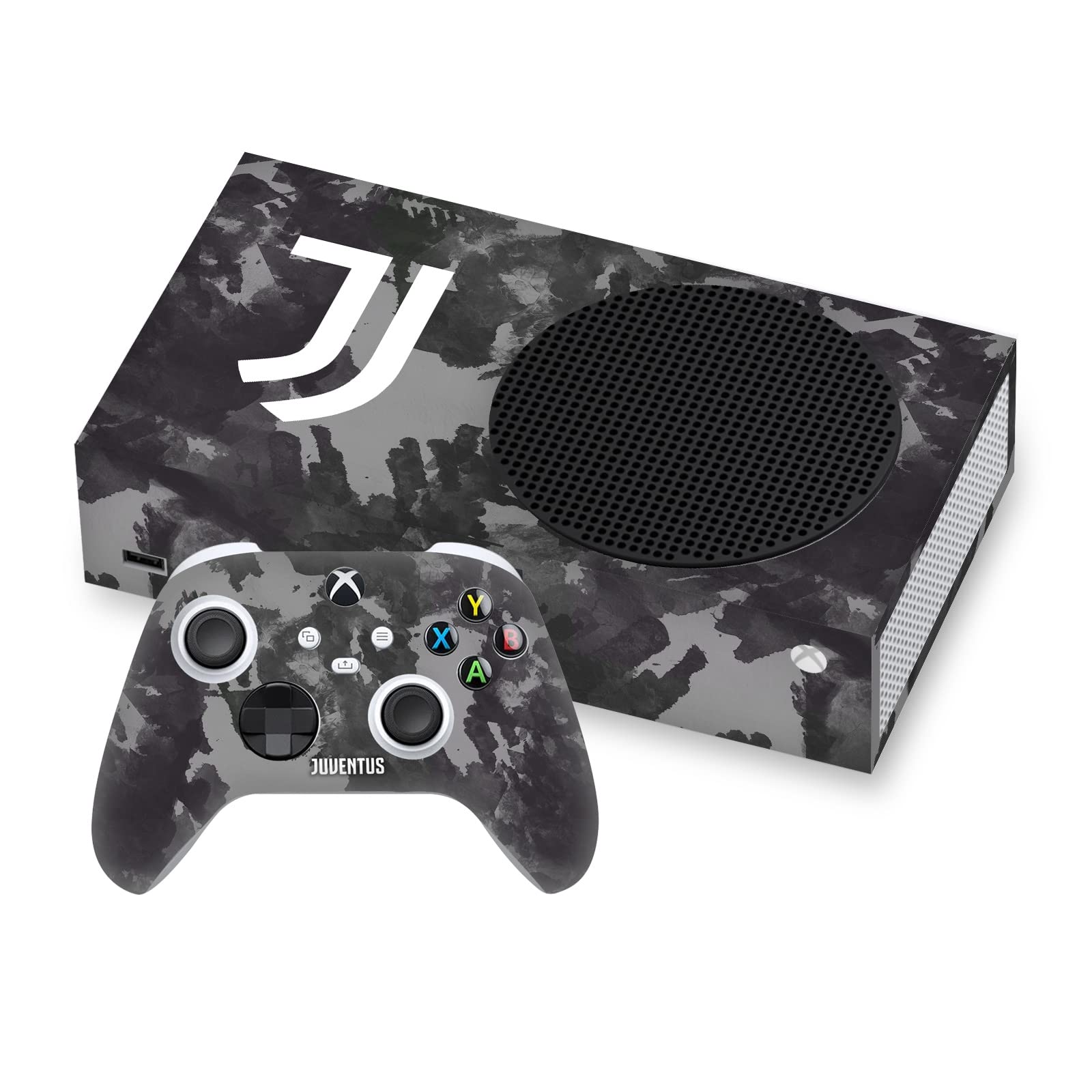 Head Case Designs Officially Licensed Juventus Football Club Monochrome Splatter Logo Art Vinyl Sticker Gaming Skin Decal Cover Compatible with Xbox Series S Console and Controller Bundle