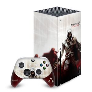 head case designs officially licensed assassin's creed cover art ii graphics vinyl sticker gaming skin decal cover compatible with xbox series x console and controller bundle