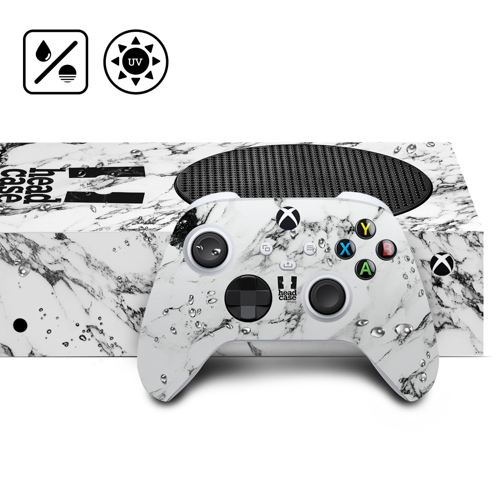 Head Case Designs Officially Licensed Juventus Football Club Black Marble Art Vinyl Sticker Gaming Skin Decal Cover Compatible with Xbox Series S Console and Controller Bundle