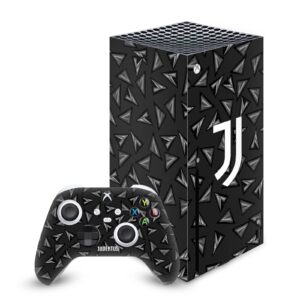 head case designs officially licensed juventus football club geometric pattern art vinyl sticker gaming skin decal cover compatible with xbox series x console and controller bundle