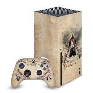 head case designs officially licensed assassin's creed arno dorian unity key art vinyl sticker gaming skin decal cover compatible with xbox series x console and controller bundle