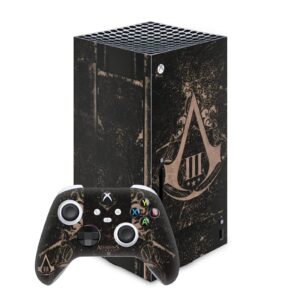 head case designs officially licensed assassin's creed old notebook iii graphics matte vinyl sticker gaming skin decal cover compatible with xbox series x console and controller bundle