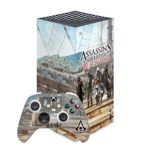 head case designs officially licensed assassin's creed group key art black flag graphics vinyl sticker gaming skin decal cover compatible with xbox series x console and controller bundle