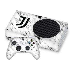 head case designs officially licensed juventus football club white marble art vinyl sticker gaming skin decal cover compatible with xbox series s console and controller bundle