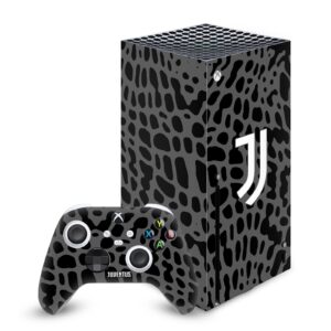 head case designs officially licensed juventus football club animal print art vinyl sticker gaming skin decal cover compatible with xbox series x console and controller bundle