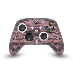 Head Case Designs Officially Licensed Juventus Football Club Black & Pink Marble Logo Art Vinyl Sticker Gaming Skin Decal Cover Compatible with Xbox Series X Console and Controller Bundle