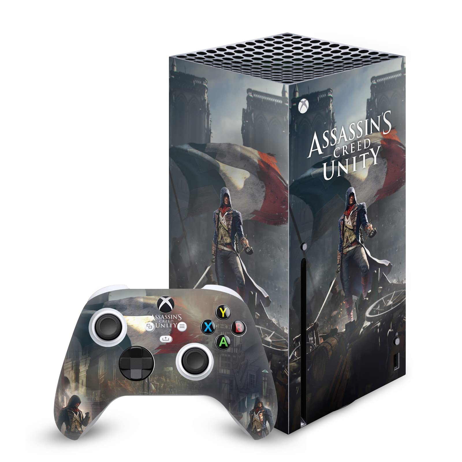 Head Case Designs Officially Licensed Assassin's Creed Arno Dorian French Flag Unity Key Art Matte Vinyl Sticker Gaming Skin Decal Cover Compatible with Xbox Series X Console and Controller Bundle