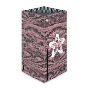 head case designs officially licensed juventus football club black & pink marble logo art matte vinyl sticker gaming skin decal cover compatible with xbox series x console