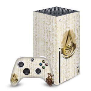 head case designs officially licensed assassin's creed eye of horus origins graphics vinyl sticker gaming skin decal cover compatible with xbox series x console and controller bundle