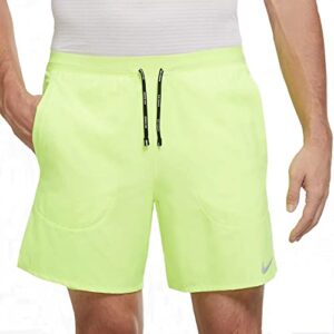 nike men's 7" 2-in-1 flex stride running shorts x-large (volt/volt, large)