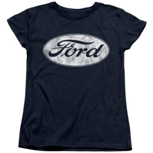 popfunk classic ford logo women's t shirt,navy, 2x-large