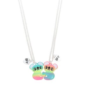 2pcs set best friends magnetic half broken heart koala panda engraved bff pendant necklace for women men forever bff friendship jewelry lovely animal rainbow necklace birthday gift-a koala 1