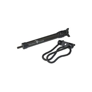 trophy ridge shock stop archery bow stabilizer - 8" carbon fiber bar, innovative dampening technology, includes 2 removable 1oz weights, wrist strap, and mounting bar