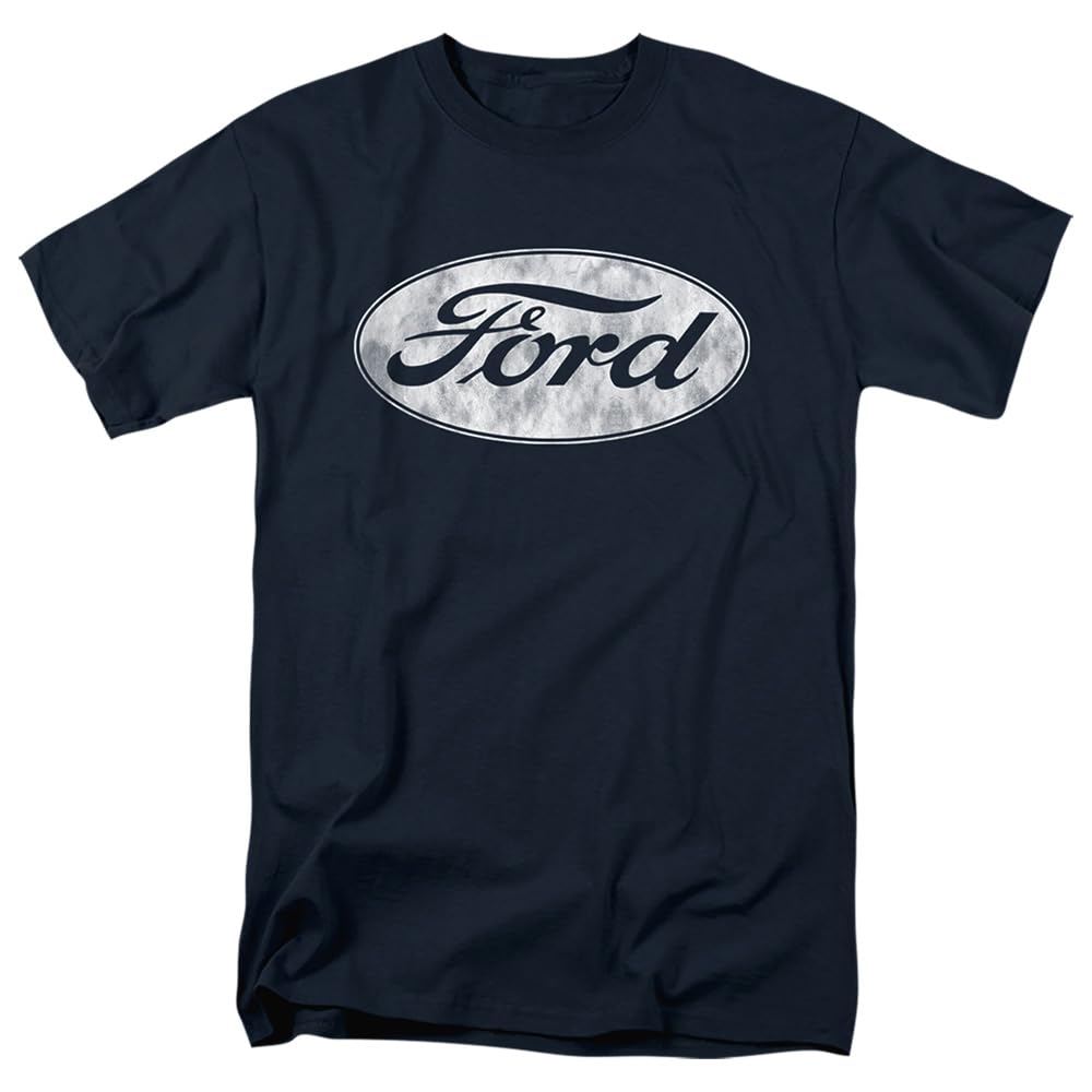 Popfunk Classic Ford Logo Unisex Adult T Shirt,Navy, X-Large