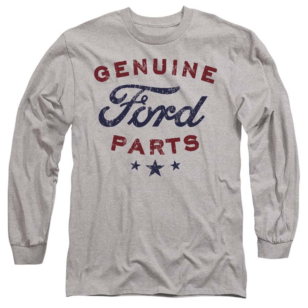 Popfunk Classic Ford Genuine Parts Unisex Adult Long-Sleeve T Shirt,Athletic Heather, Small