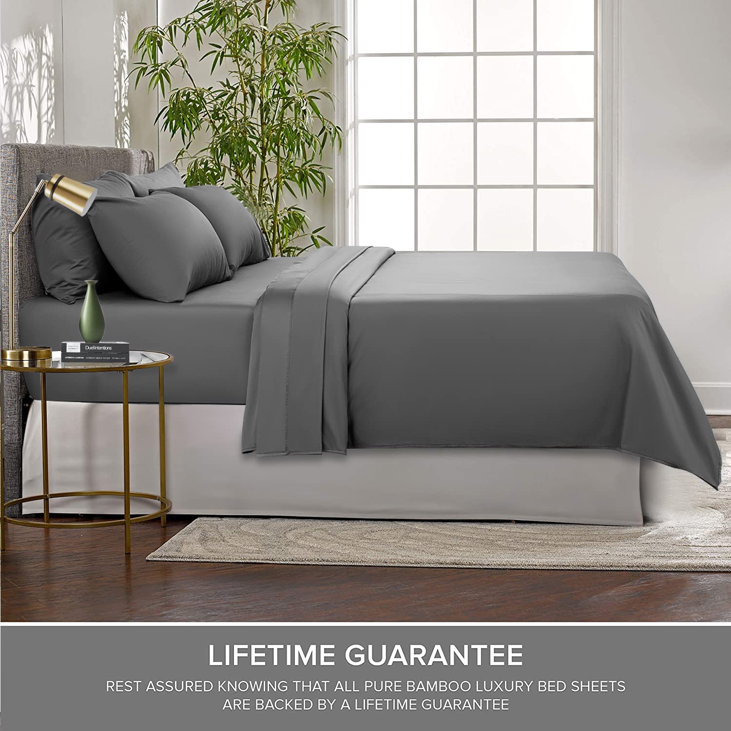 SONORO KATE Bed Sheets 6 Piece Set,Super Soft Breathable& Cooling,Deep Pockets 16",Soft,Machine Washable(Dark Grey,King)