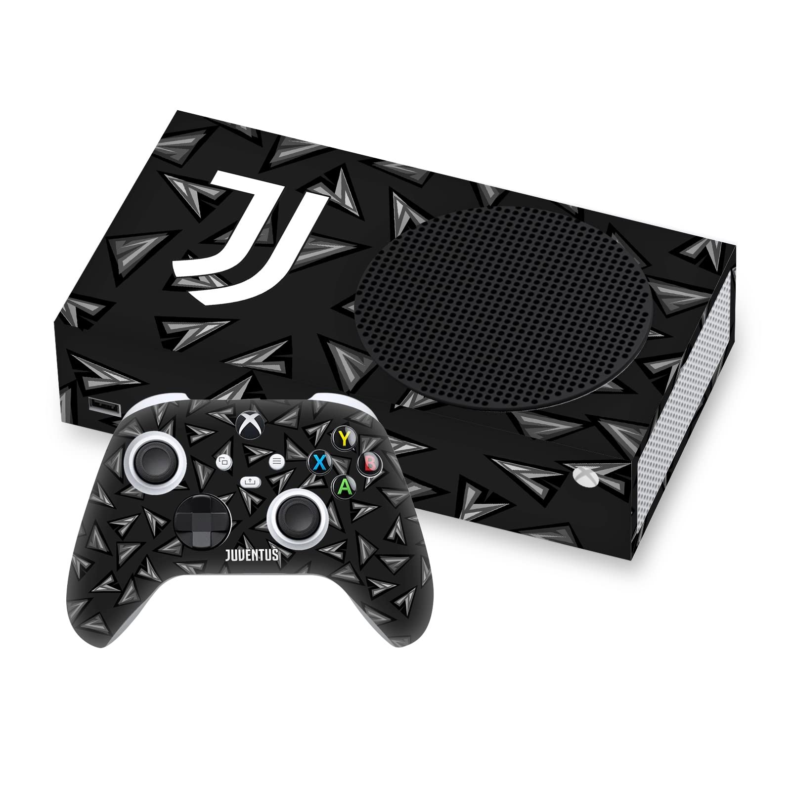 Head Case Designs Officially Licensed Juventus Football Club Geometric Pattern Art Matte Vinyl Sticker Gaming Skin Decal Cover Compatible with Xbox Series S Console and Controller Bundle