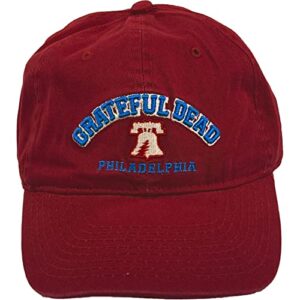 grateful dead men's standard liquid blue philly 94 baseball hat, red, one size