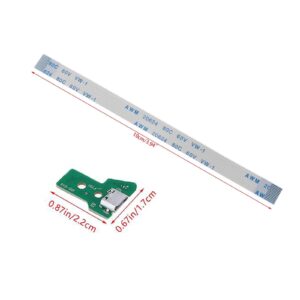 Onyehn JDS-050/JDS-055 Charging Port Assembly(with 12 pin Eject Ribbon Flex Cable) for Sony PlayStation 4 PS4 DualShock 4, Repair Part Micro USB Adaptor Charger Socket Board Connector Module(2 Pack)