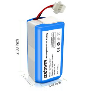 SKOWER 14.4V 2800mAh Replacement Battery Compatible with Coredy R300 500 550+ R650 R3500 R3500S X500 Amarey A900 Goovi D380 C800 Shark RV750 Eufy RoboVac 11S Robot Vacuum Battery