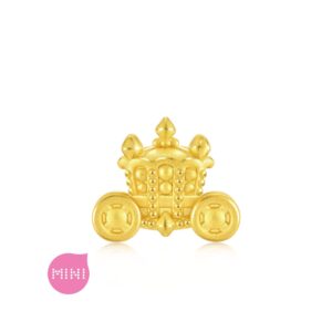 CHOW SANG SANG 999 24K Solid Gold Mini Charm Carriage Charm Bracelet for Women 93018C (Gold, 17 CM)