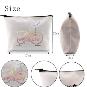 POFULL Cycling Bike Indoor Spin Class Workout Gift Spin Queen Cosmetic Bags Indoor Cycling Spinning Bike Gym Gift (Spin Queen bag)