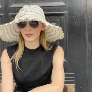 Women Folding Vintage Outdoor Sun Hats for Beach Garden Travelling UV Protection Beige