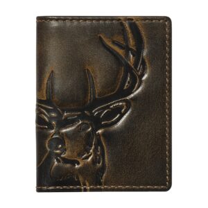 house of jack co. deer slim card wallet | minimalist bifold card holder| full grain cowhide with handburnished finish | slim wallet for men