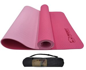 pandafit yoga mat 6mm (1/4") thick non-slip (pink)