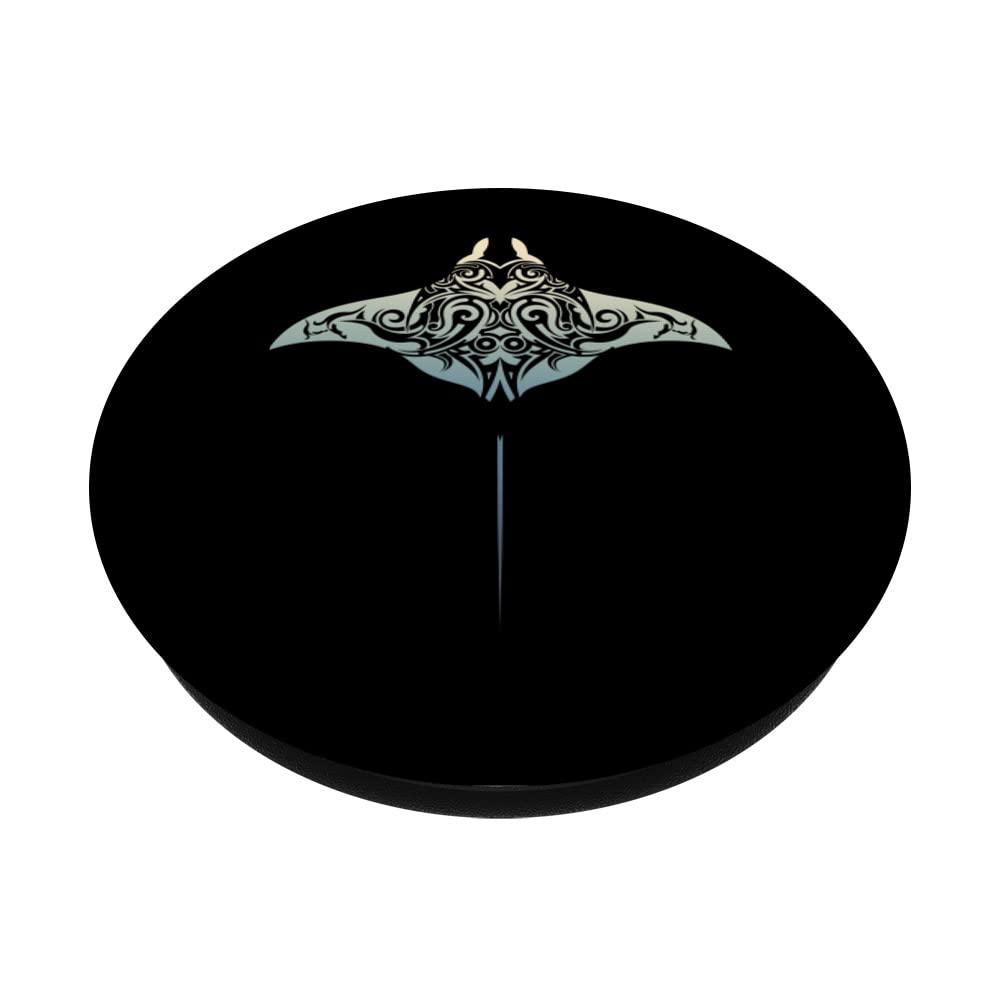 Hawaiian Tattoo Ocean Animal Stingray Tribal Manta Ray PopSockets Swappable PopGrip