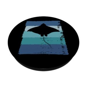 Retro Freediving Ocean Animal Lover Aquarium Manta Ray PopSockets Swappable PopGrip