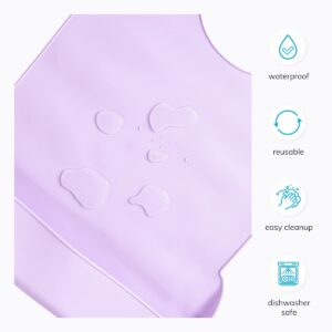 BraceAbility Silicone Adult Bib for Eating - Washable Clothing Protector, Crumb Catcher for Elderly Men, Women, Home Care