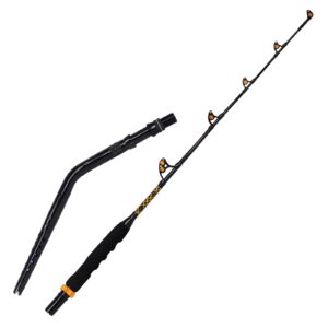 Fiblink Bent Butt Fishing Rod 2 Piece Saltwater Offshore Trolling Rod Big Game Deep Drop Rod Conventional Boat Fishing Pole (6',80-120lbs)