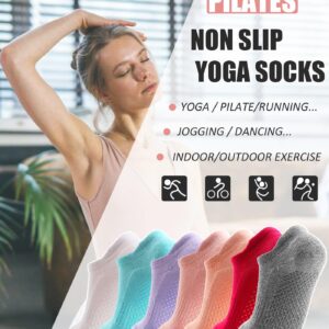 Grip Socks for Women Pilates Non Slip Socks Womens Pilates Socks with Grips for Women Grippers Socks No Slip Socks Women 3pair black red grey