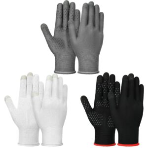 3 pairs women sun protective driving gloves uv protection summer non slip touchscreen lightweight driving gloves for golf, riding(m)