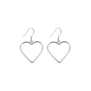 dainty minimalist hollow heart love small s925 sterling silver plated dangle drop earrings for women teen girls sensitive ear cute heart hook dangling hanging hypoallergenic wedding fashion jewelry