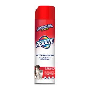 resolve pet specialist heavy traffic foam, carpet cleaner, pet stain and odor remover, 22oz