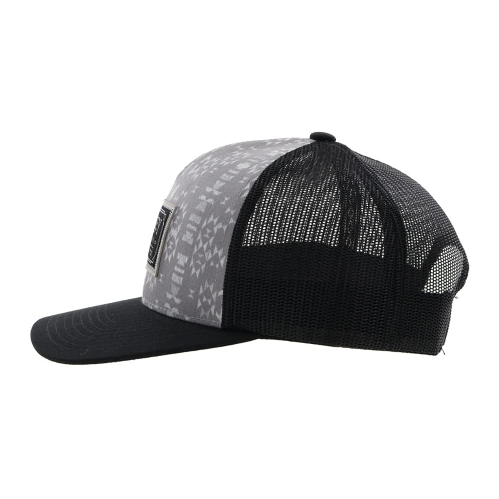 HOOEY Doc Adjustable Mesh Back Trucker Hat with Logo Patch (Grey/Black)